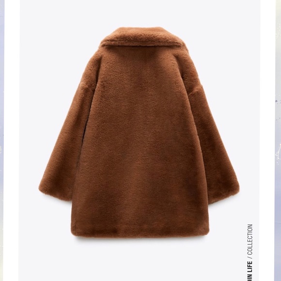 Zara | Jackets & Coats | Zara Faux Fur Coat Brown | Poshmark